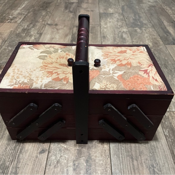 Storage & Organization | Vintage Wooden Accordion Style Sewing Box With ...